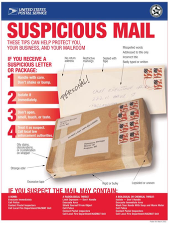 Suspicious Package Checklist | Columbia | Preparedness